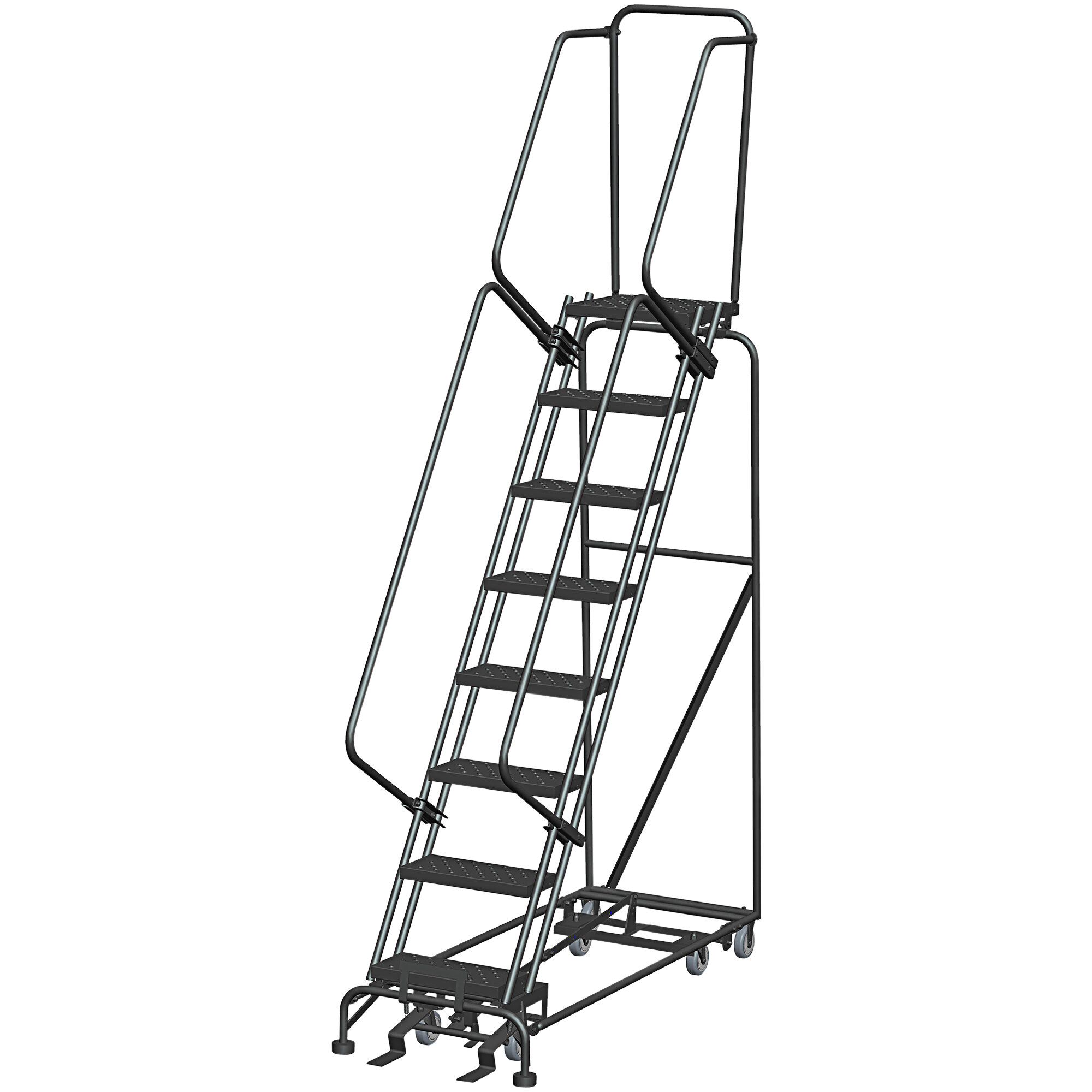 Ballymore PIP-6 6-Step Gray Steel All-Direction Rolling Safety Ladder ...