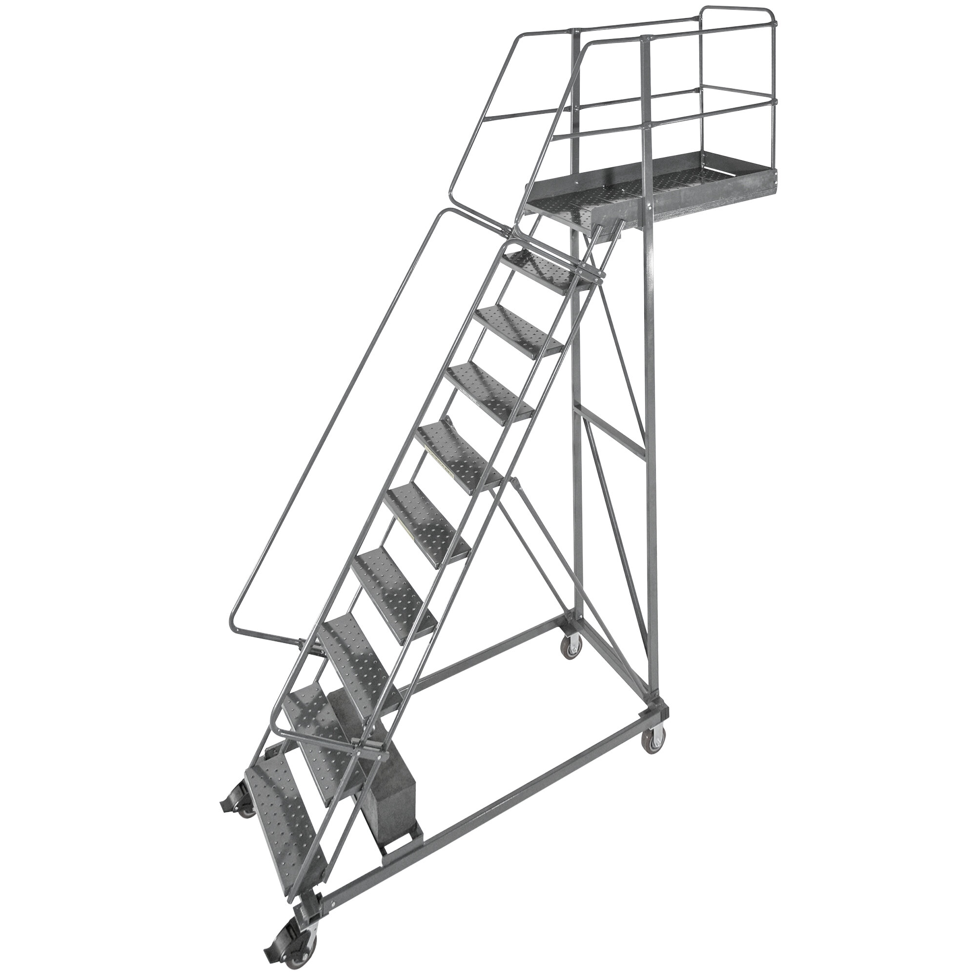 Ballymore CL-10-14 10-Step Heavy-Duty Steel Rolling Cantilever Ladder ...