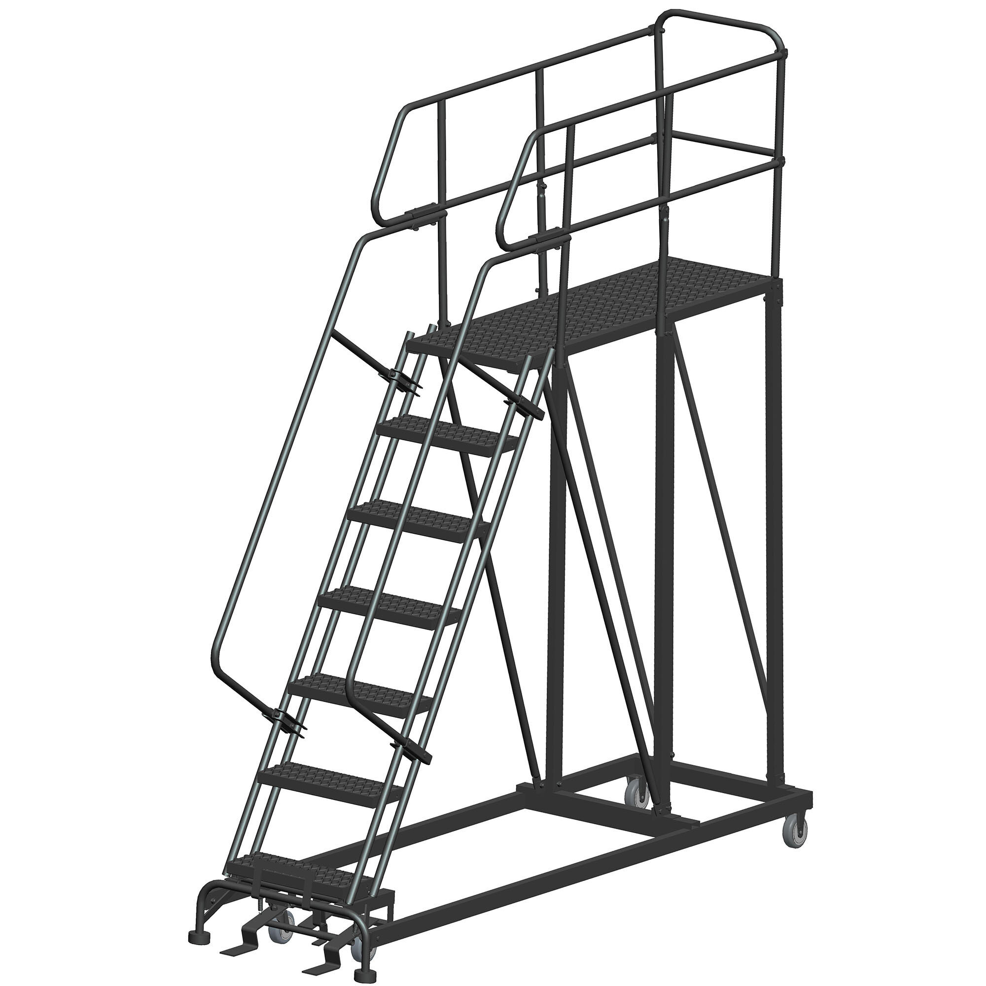 Ballymore SEP7-2460 7-Step Heavy-Duty Steel Mobile Work Platform with ...