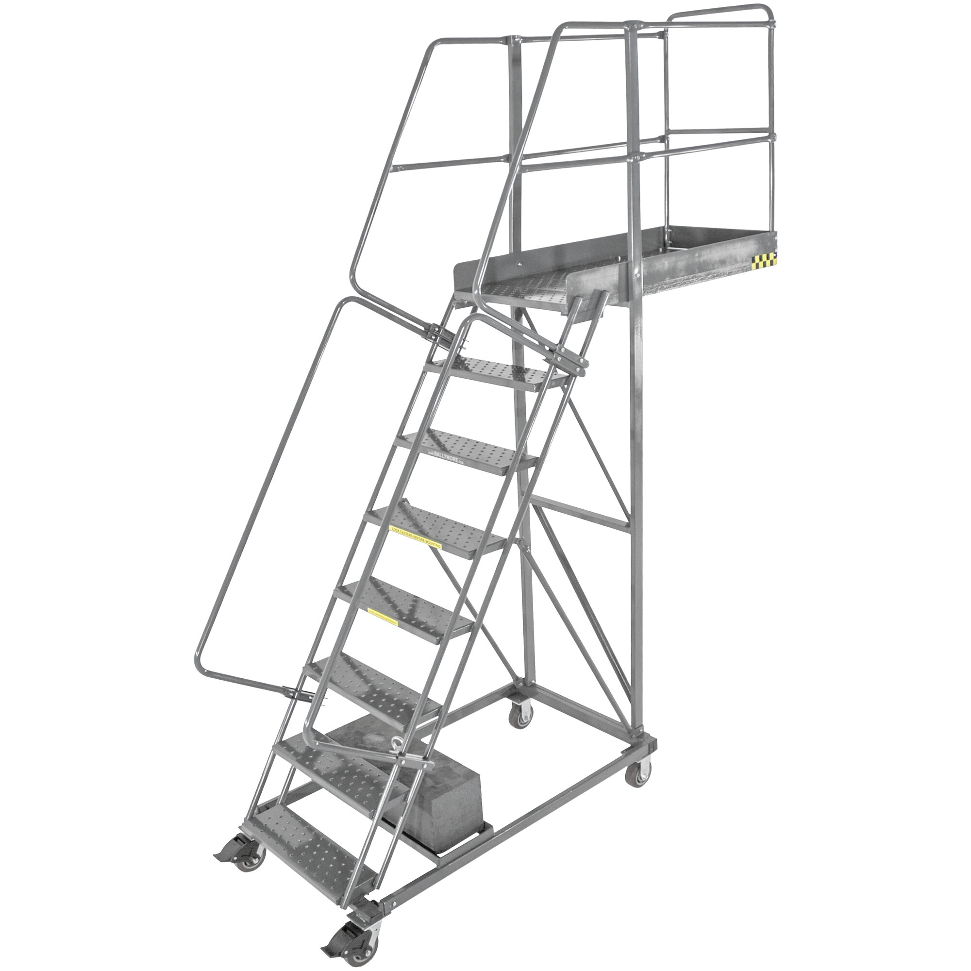 Ballymore CL-8-14 8-Step Heavy-Duty Steel Rolling Cantilever Ladder ...