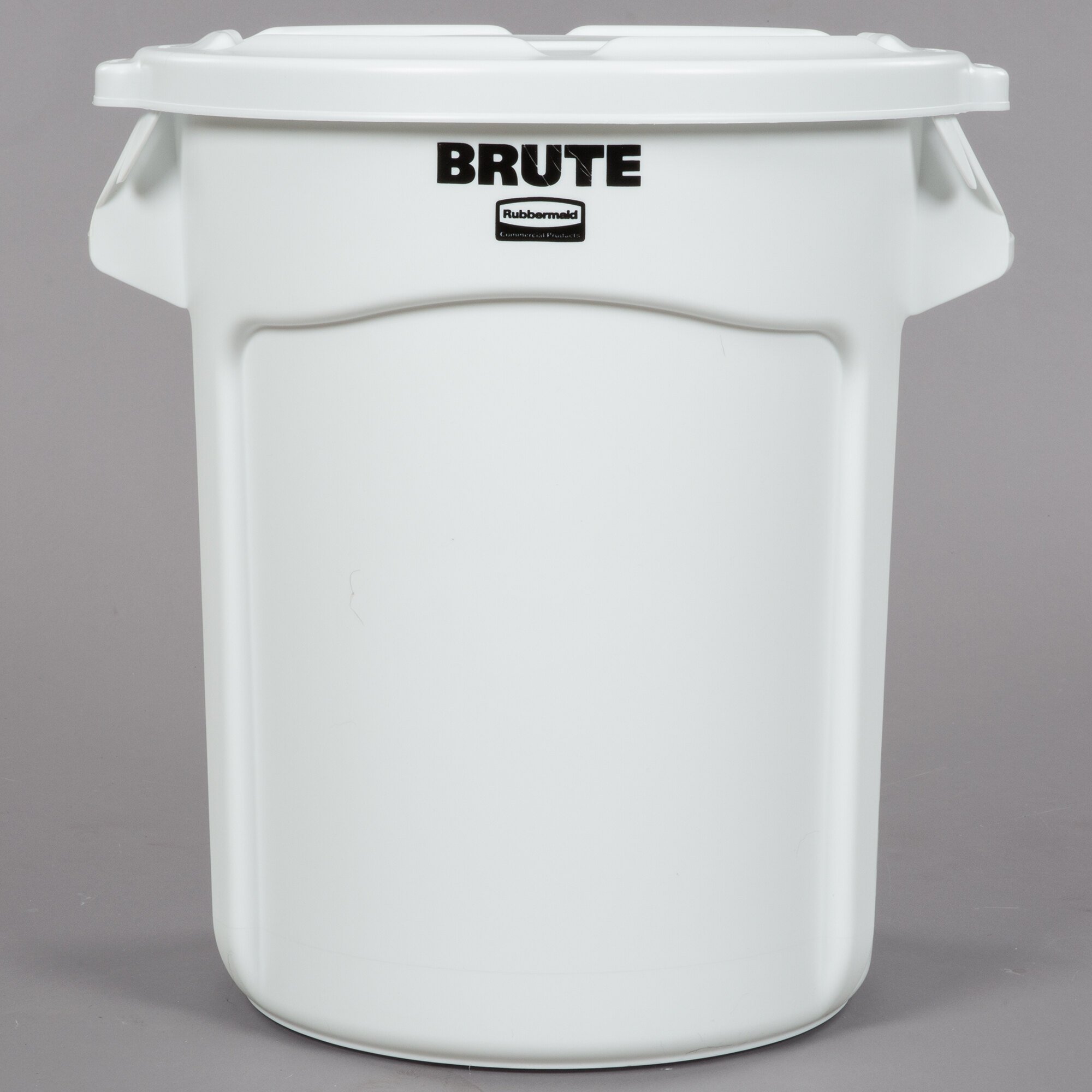 Rubbermaid BRUTE 20 Gallon / 320 Cup White Round Ingredient Storage Bin ...