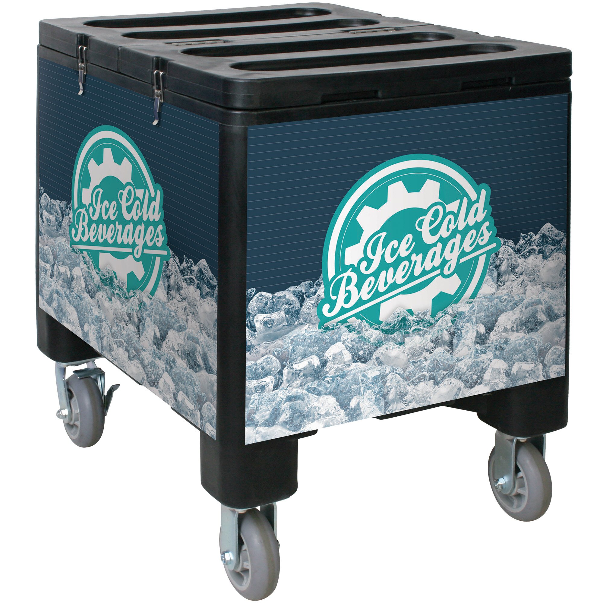 IRP 3101491 Black Ice Caddy 200 lb. Mobile Ice Bin / Beverage ...