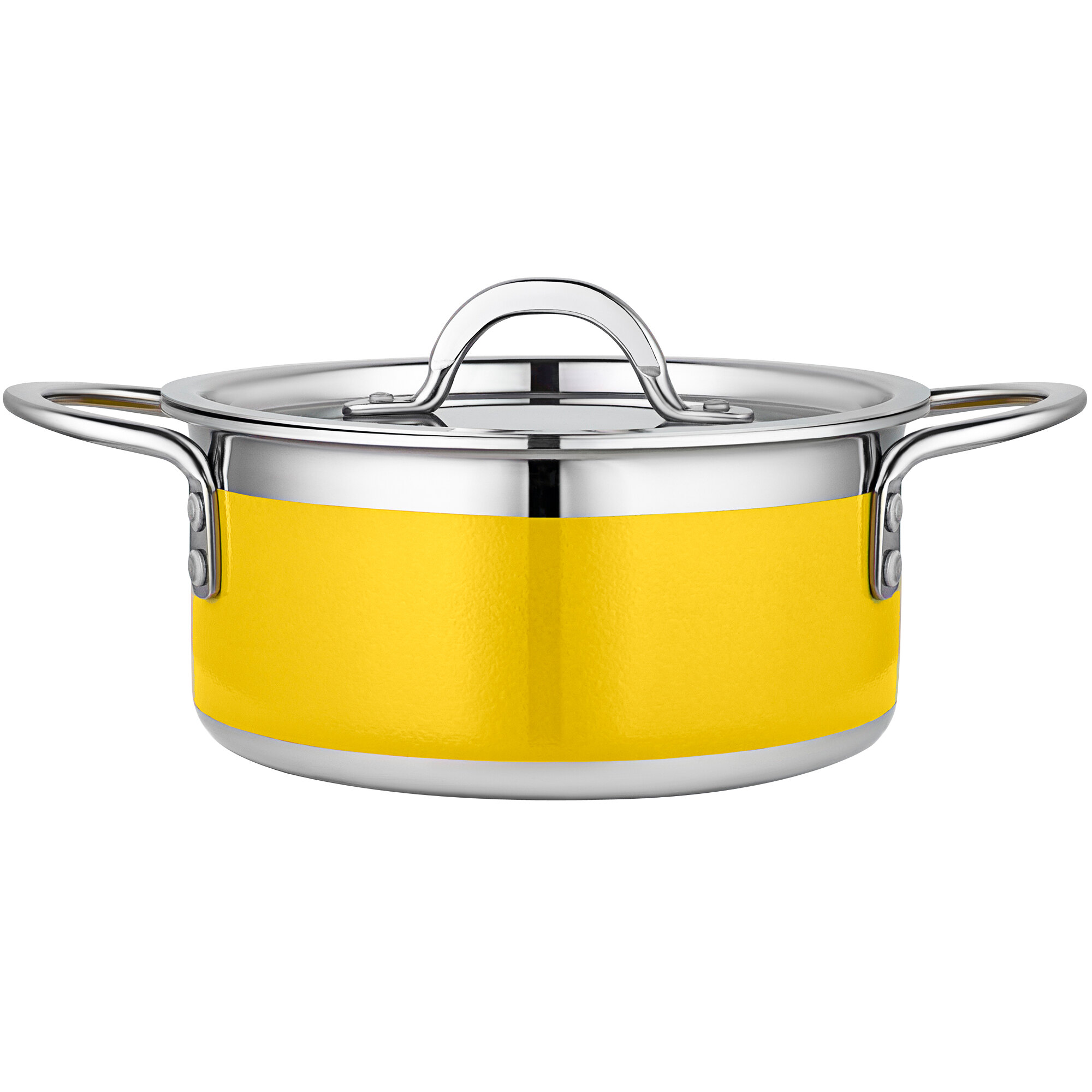 Bon Chef Country French X 2.28 Qt. Yellow Stainless Steel Pot - 71300-CF2-Y