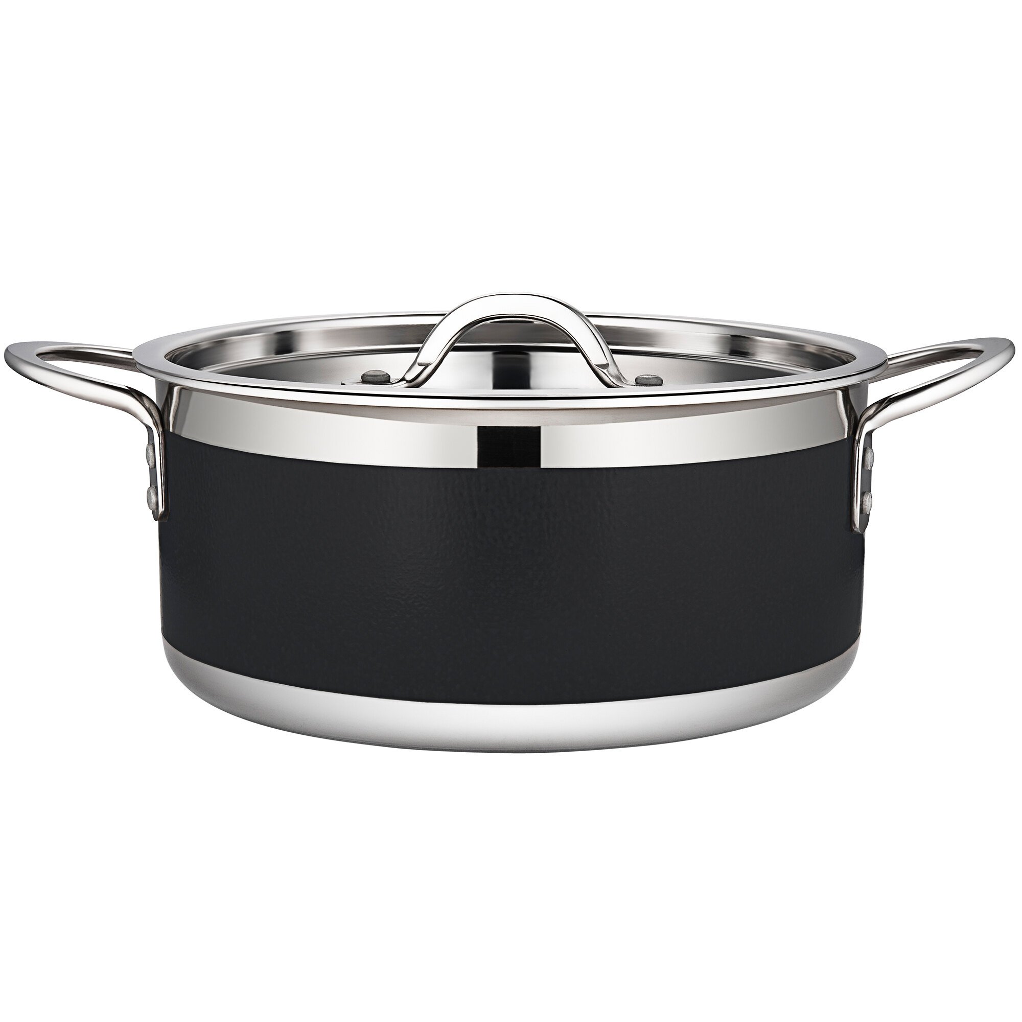 Bon Chef Country French X 4.28 Qt. Black Stainless Steel Pot - 71302-CF2-B
