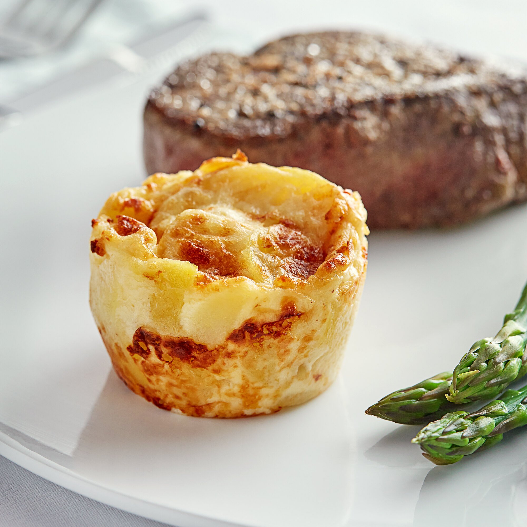 White Toque Individual Potato au Gratin 4.23 oz. - 40/Case