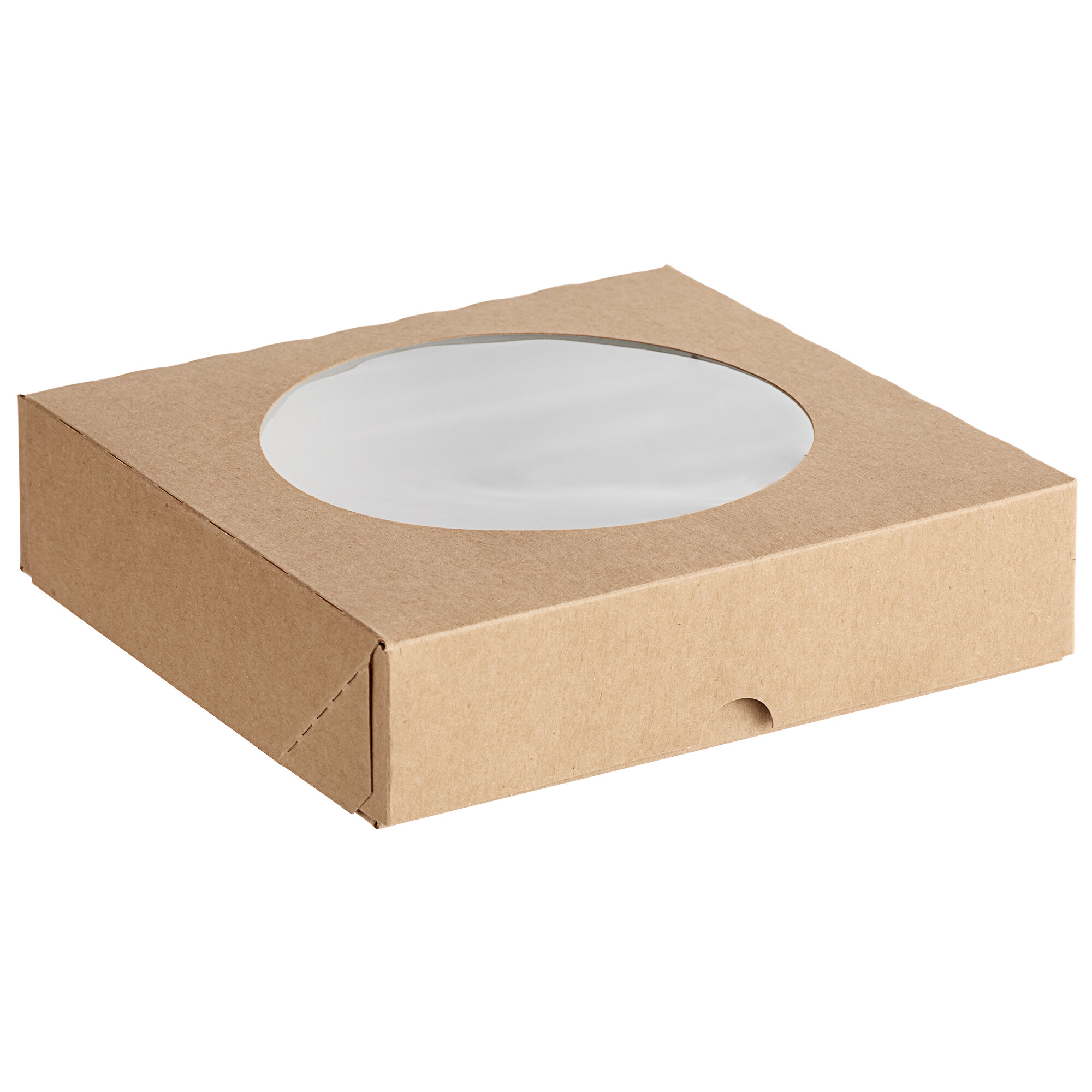 7" x 7" x 1 13/16" Hinged Kraft Paper Microwavable Take-Out Box with ...