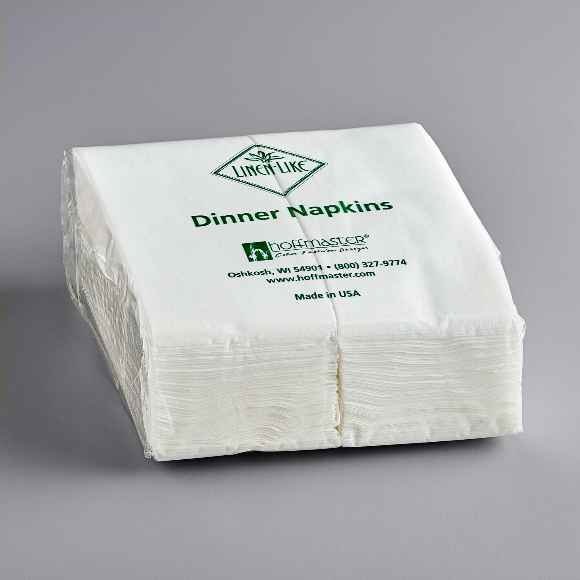 Hoffmaster White Linen-Like 1/8 Fold Dinner Napkin - 17" x 17" - 300/Case