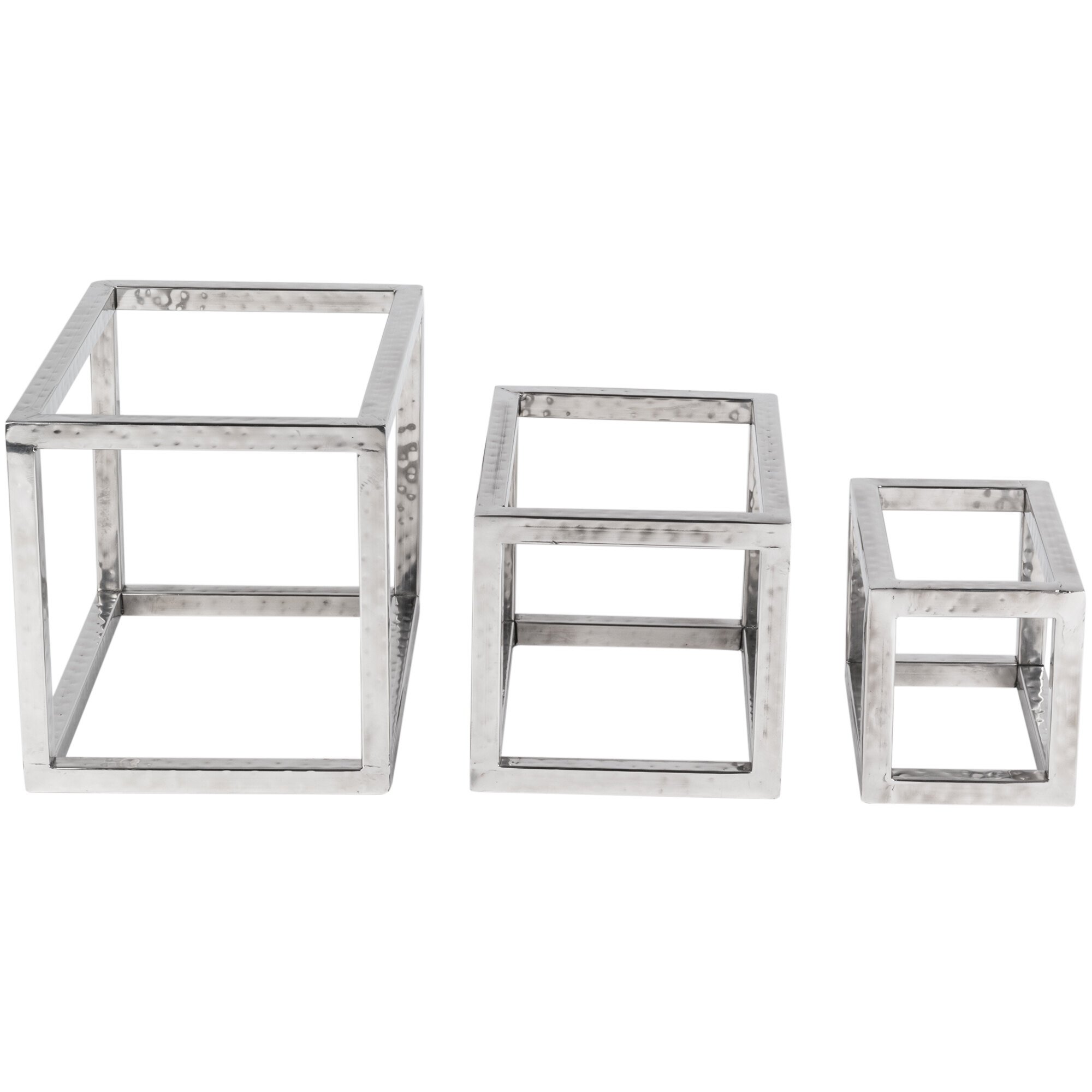 American Metalcraft HMRRSET 3-Piece Hammered Stainless Steel Open Frame ...