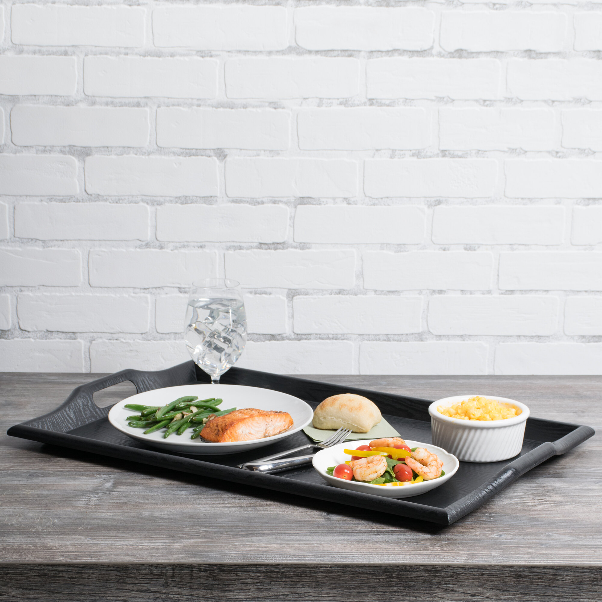 GET RST-2517-1-BK 25" x 16" Plastic Room Service Tray - Black