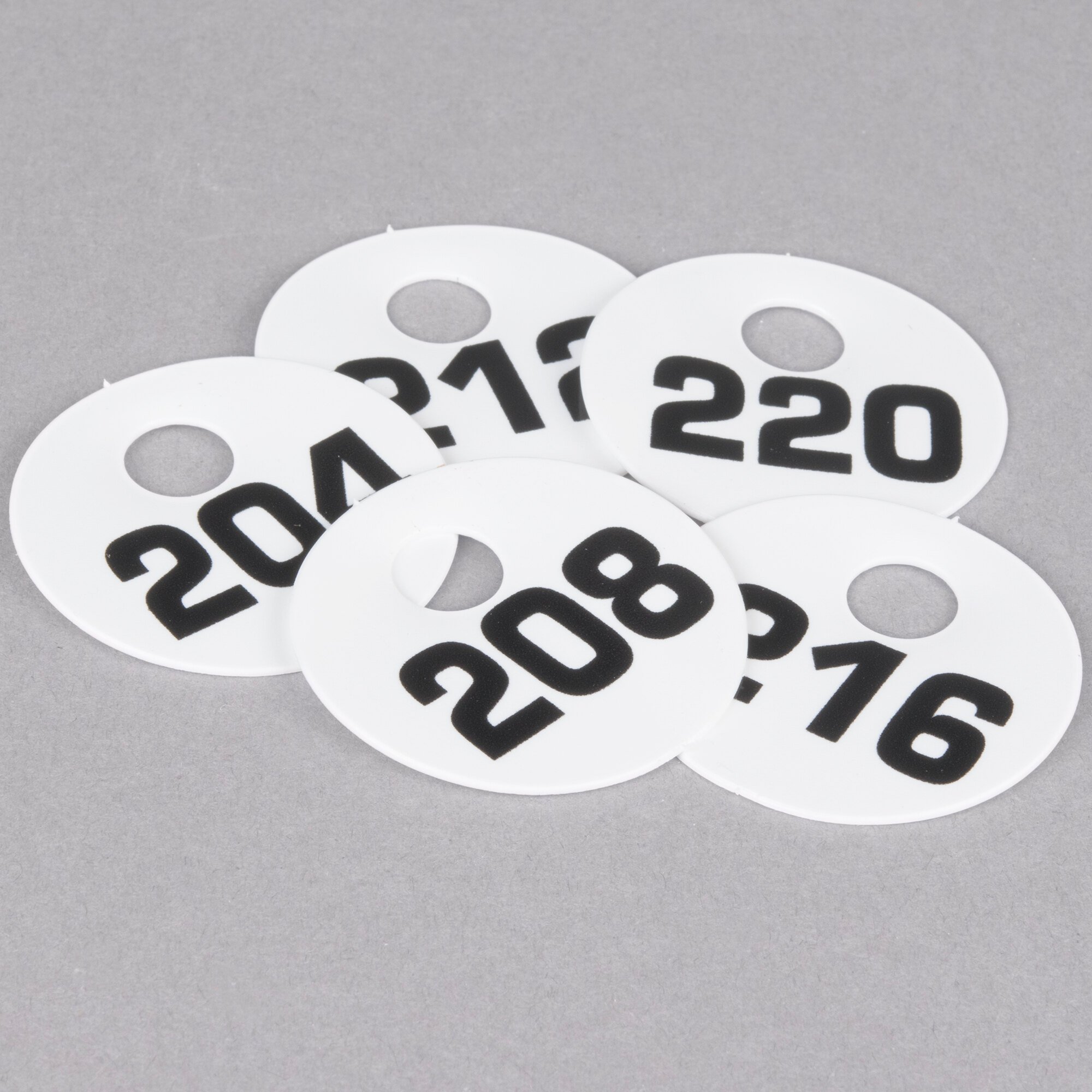 Cal-Mil 869-2 Round Plastic Coat Check Tag Set - 201-300