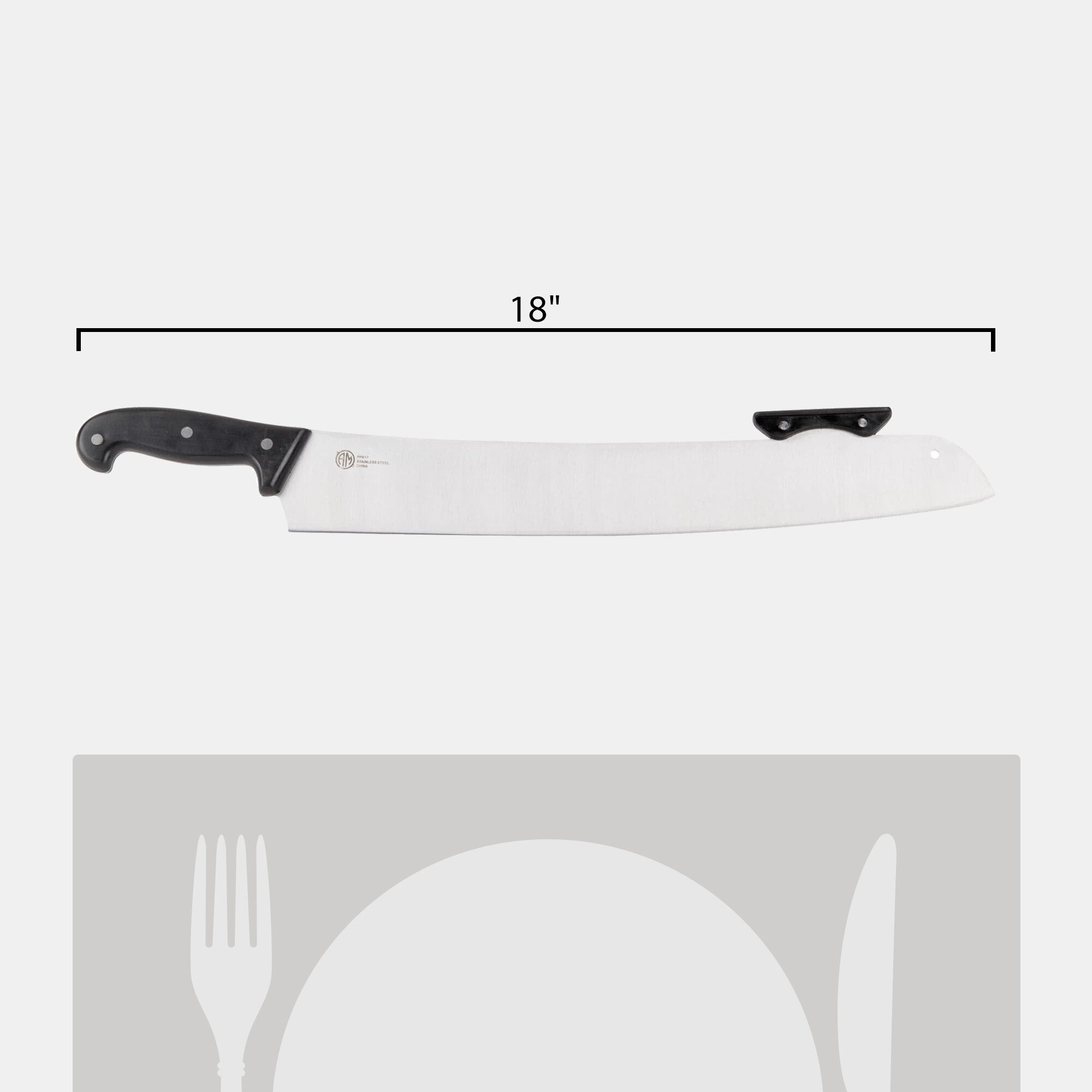 American Metalcraft PPK17 18" Double POM Handle Pizza Knife