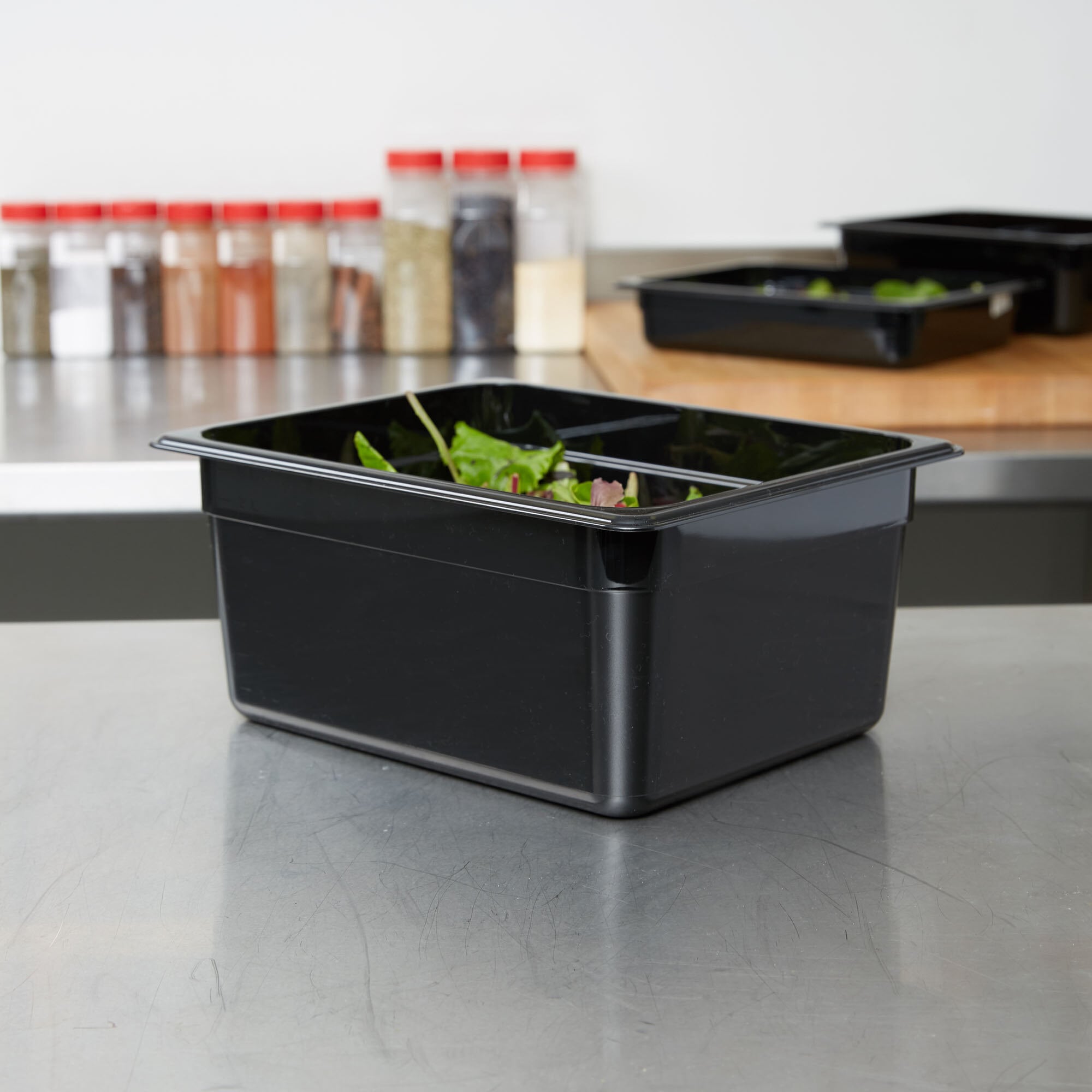 Cambro 26CW110 Camwear 1/2 Size Black Polycarbonate Food Pan - 6" Deep