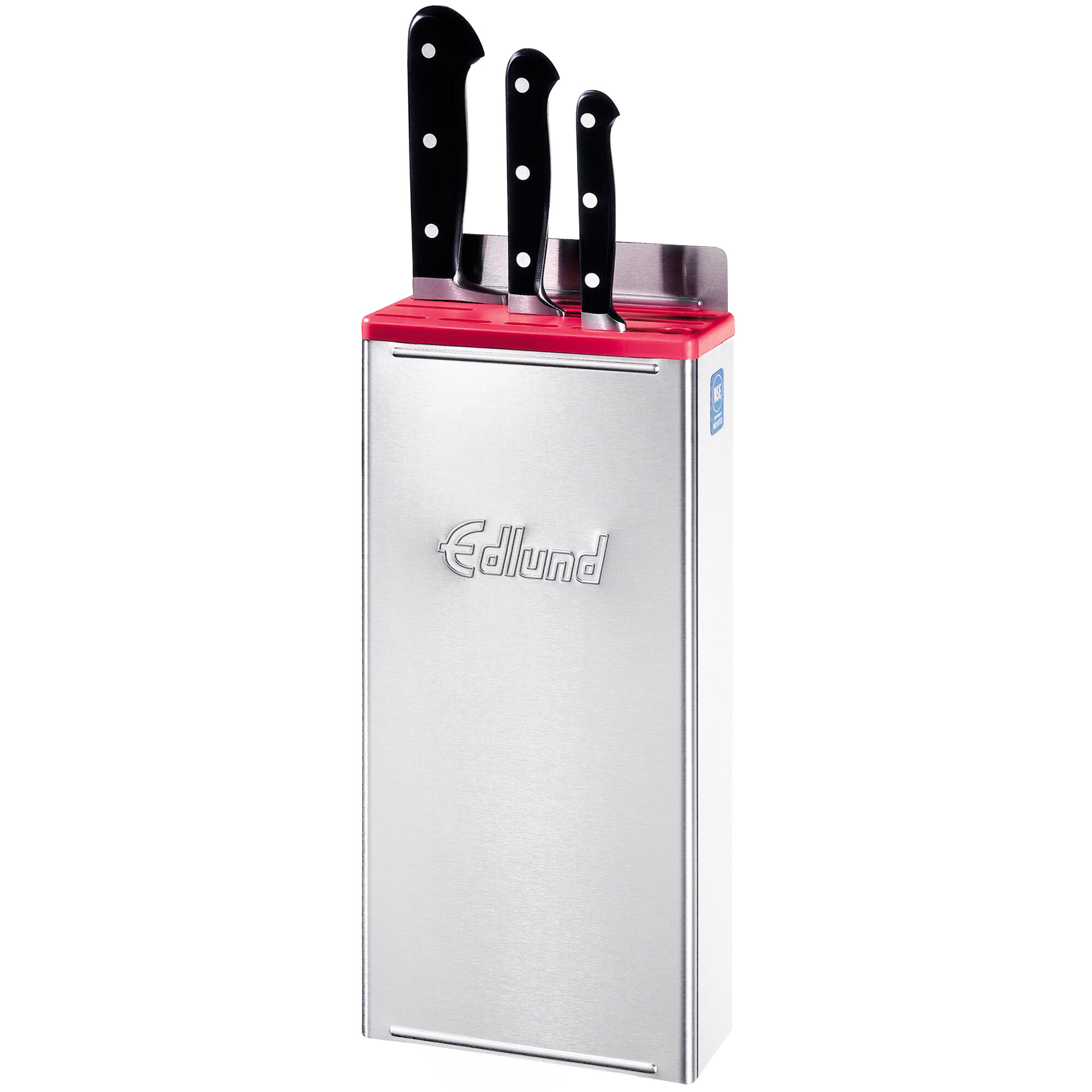 Edlund KR-50R 12" HACCP Enclosed Stainless Steel Knife Rack with Red Insert