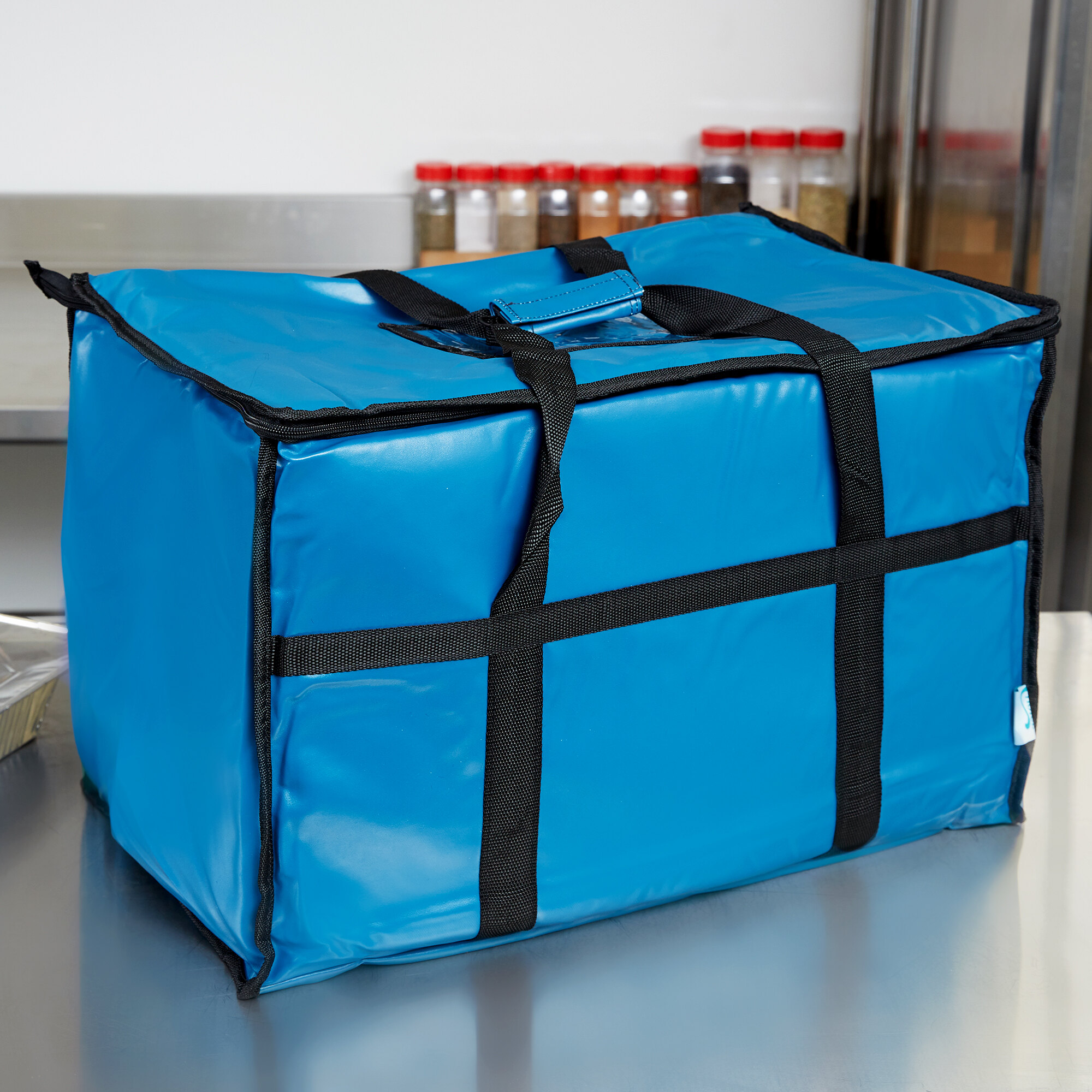 Choice Insulated Food Pan Carrier, Blue Vinyl, 23" x 13" x 15"