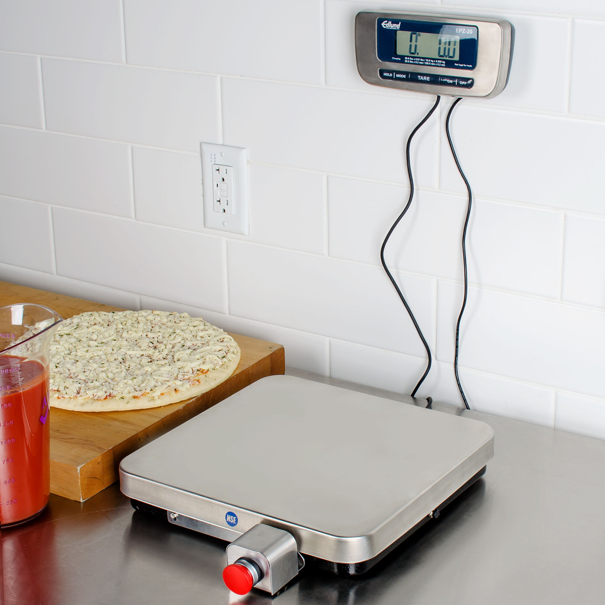 Edlund EPZ-20F 20 lb. Stainless Steel Digital Pizza Scale with Front Tare