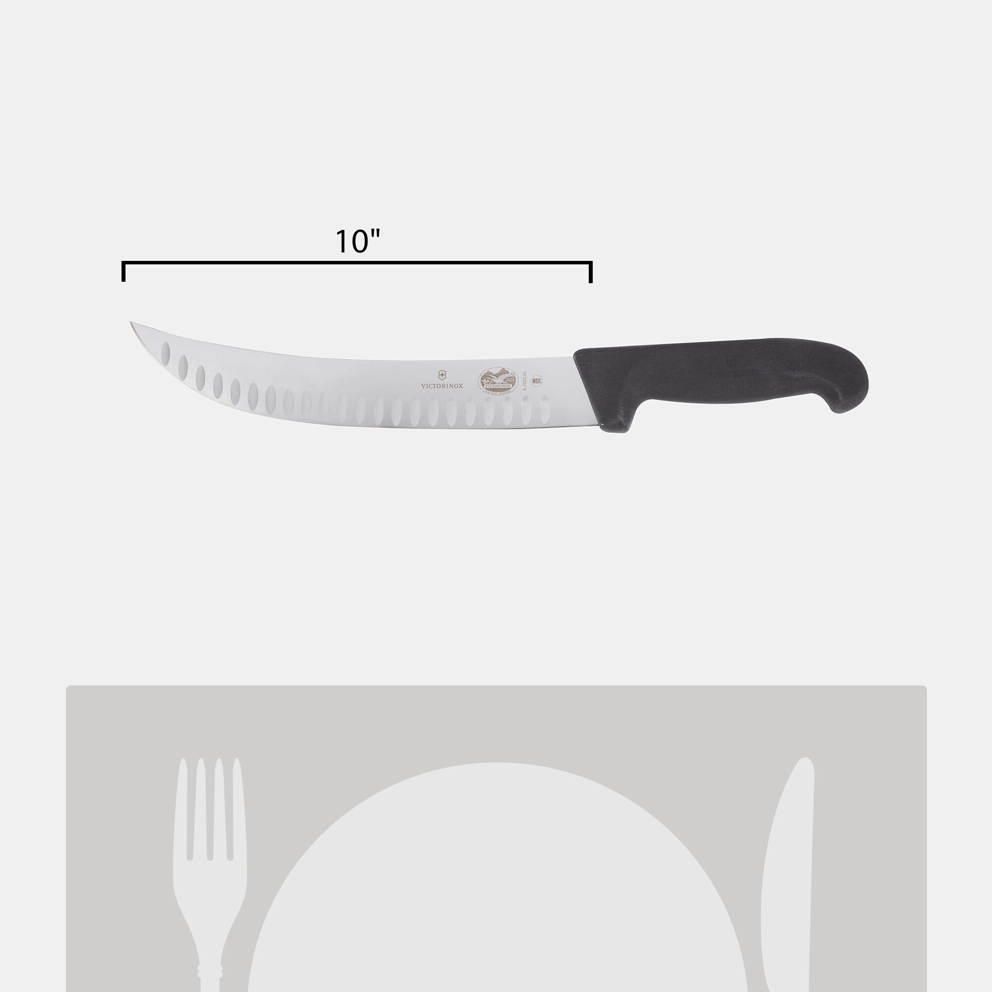 Victorinox 47634 10" Granton Edge Cimeter Knife with Fibrox Handle