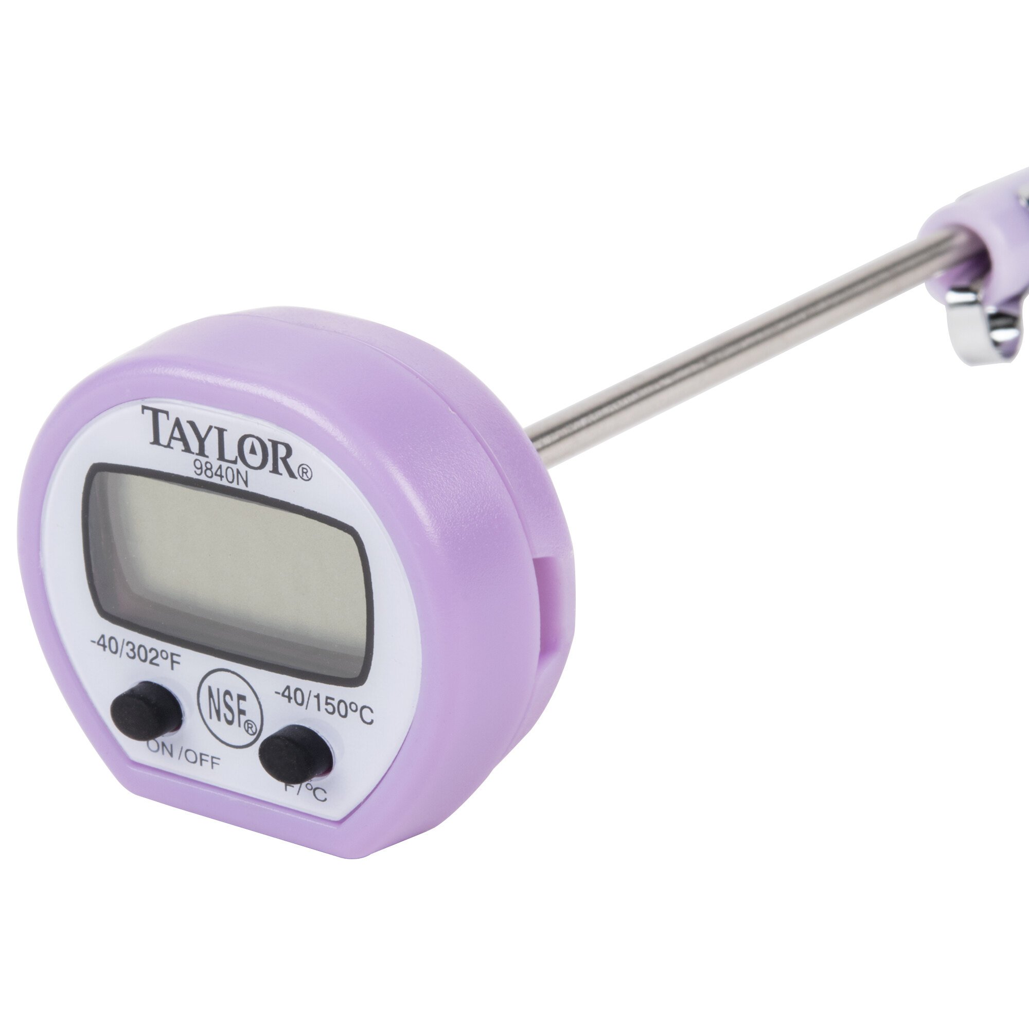 Taylor 9840PRN 4 5/8" Purple Digital Pocket Probe Thermometer
