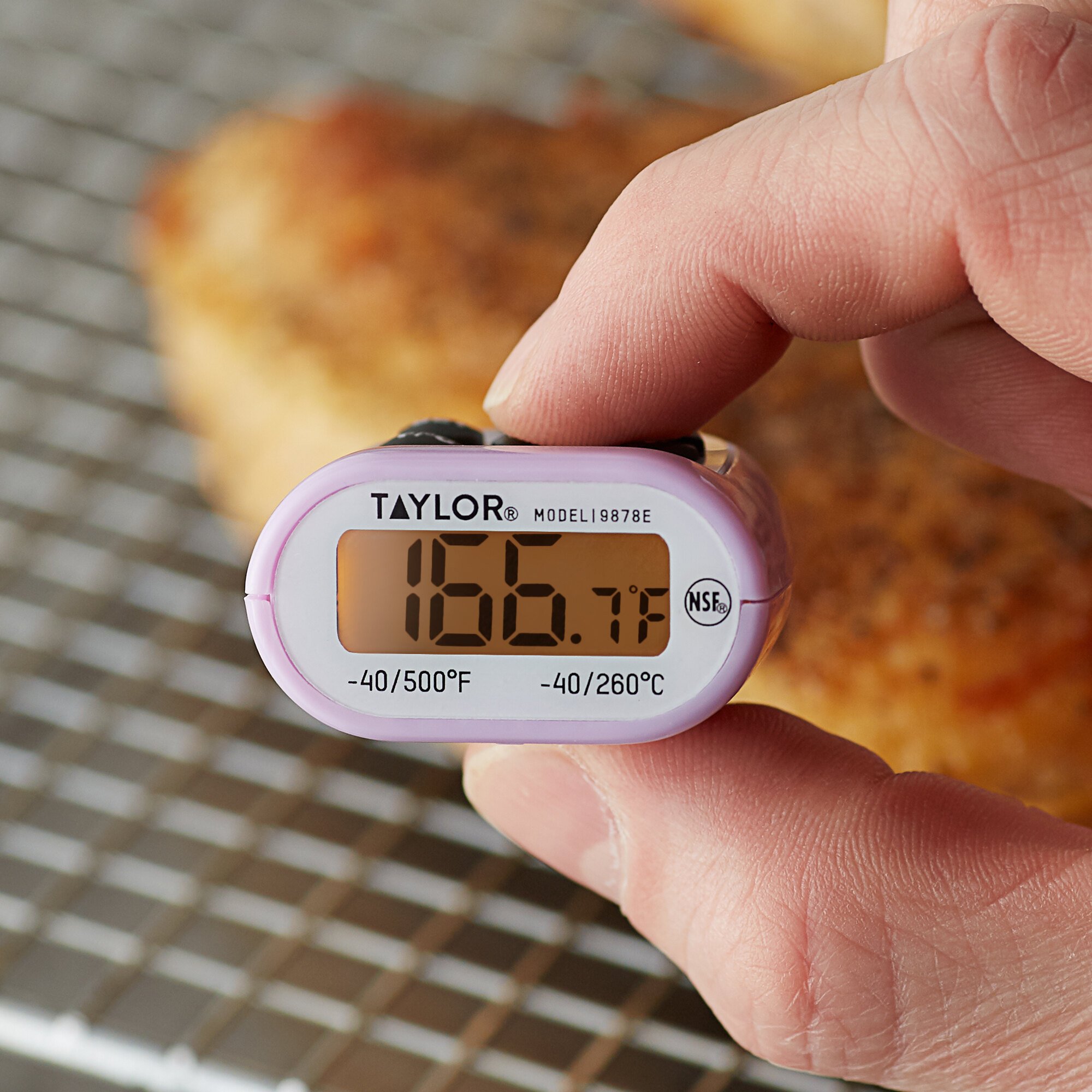Taylor 9878EPR 5" Waterproof Purple Digital Pocket Probe Thermometer ...