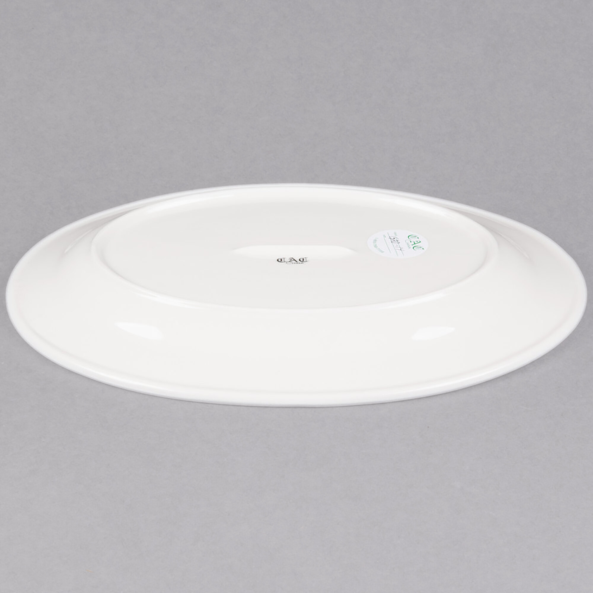 CAC GAD-13 Garden State 11 3/4" Bone White Oval Porcelain Platter - 12/Case