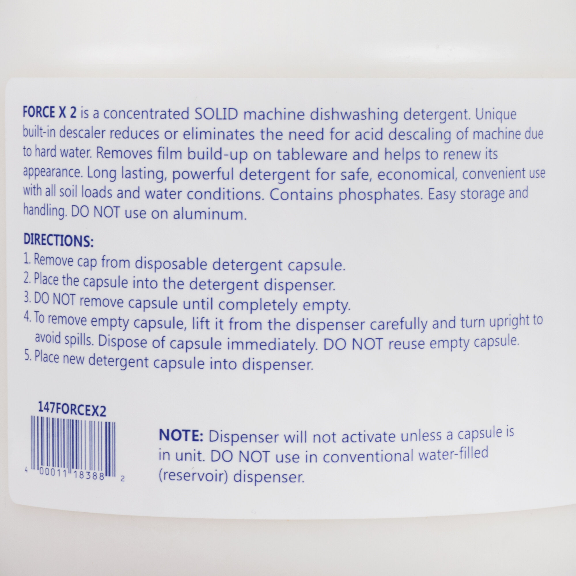 Noble Chemical Force X2 8 lb. / 128 oz. Solid Dish Machine Detergent ...