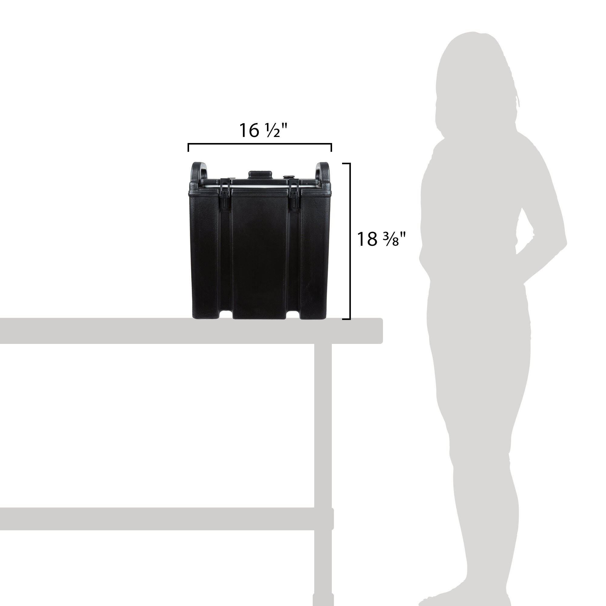Cambro 350LCD110 Camtainer 3.375 Gallon Black Insulated Soup Carrier