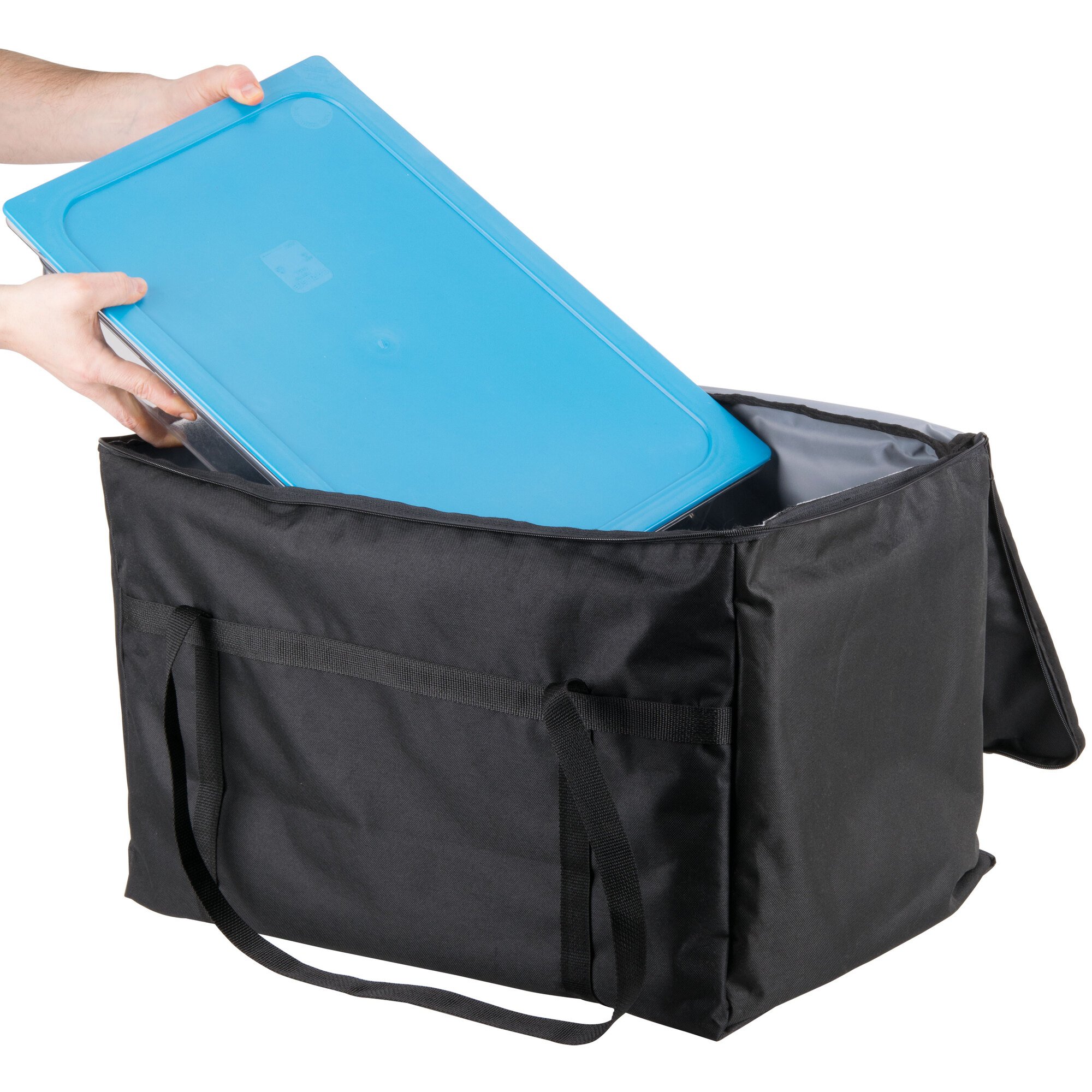 Intedge Insulated Food Carrier, Black Nylon, 22" x 12" x 12"