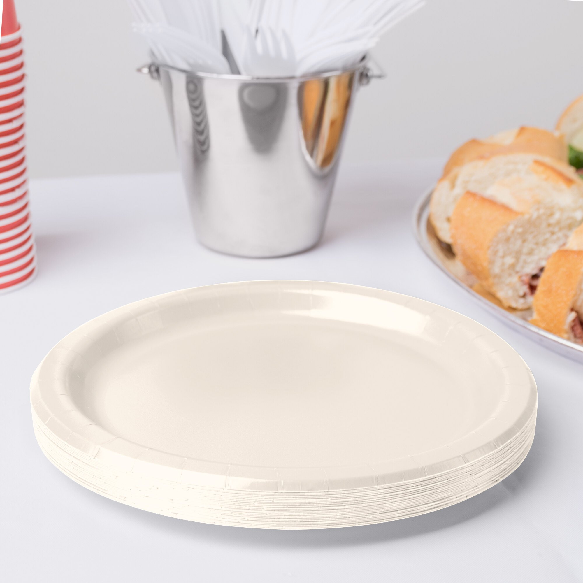 Creative Converting 50161B 10" Ivory Paper Plate - 240/Case