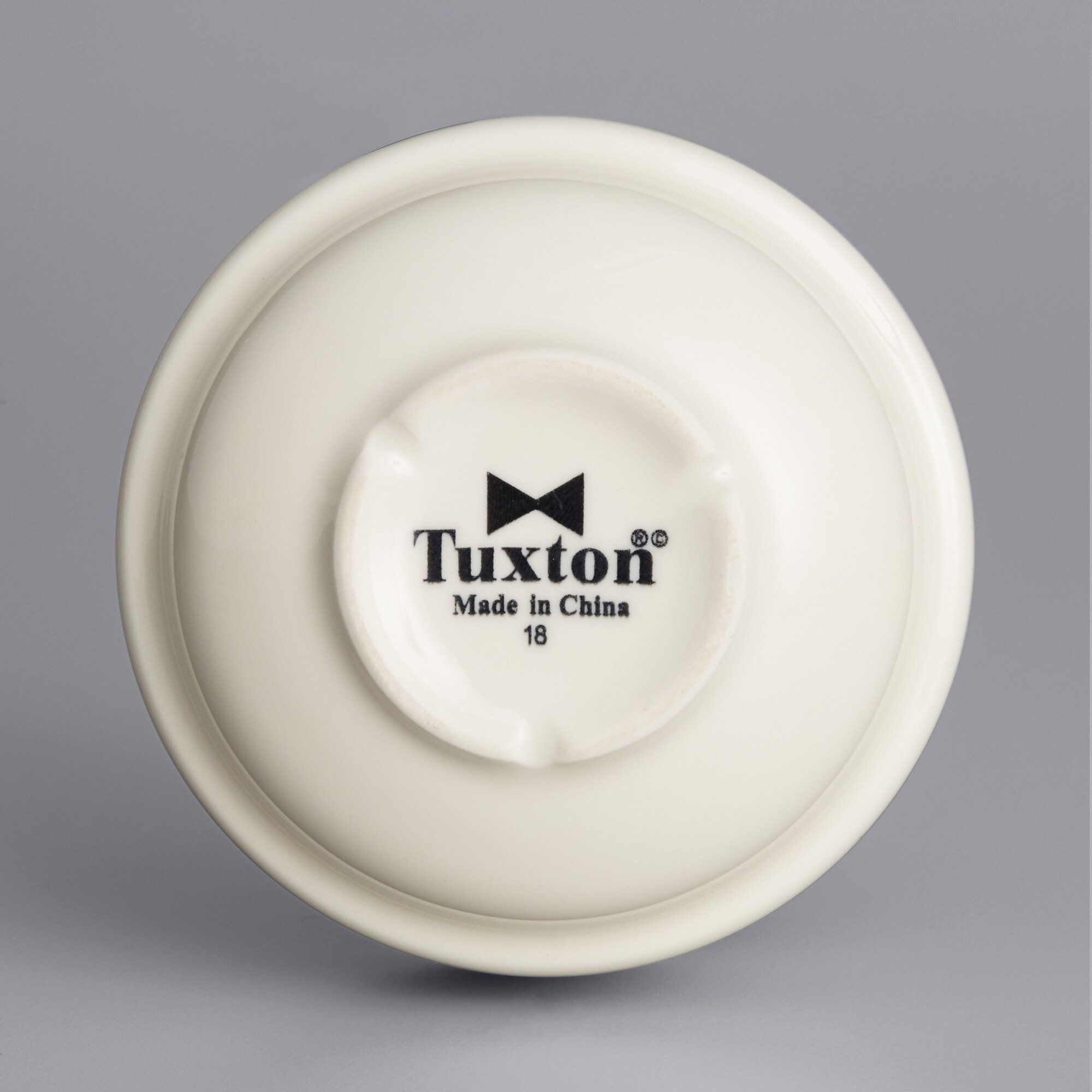 Tuxton BEB-080 8 oz. Eggshell Stackable China Soup Cup - 24/Case