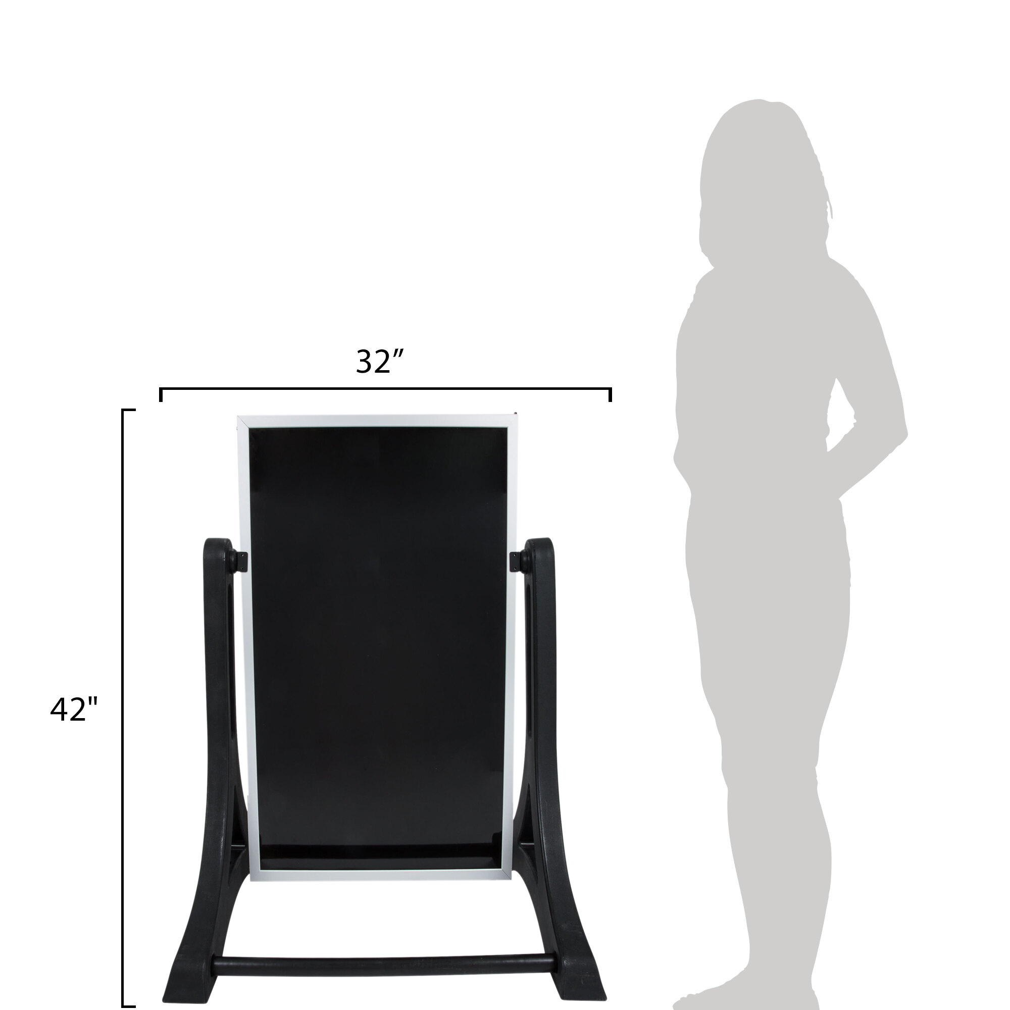 Aarco ROC-2 The Rocker Two Sided Markerboard with Stand - 24" x 36"