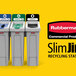 Rubbermaid 2007918 Slim Jim 3-Stream Rectangular Recycling Station Kit ...
