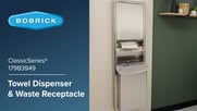 Bobrick B-3949 ClassicSeries Towel Dispenser / Waste Receptacle Video ...