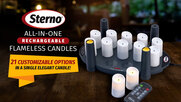 Introducing Sterno's All-In-One Rechargeable Flameless Candle Video ...